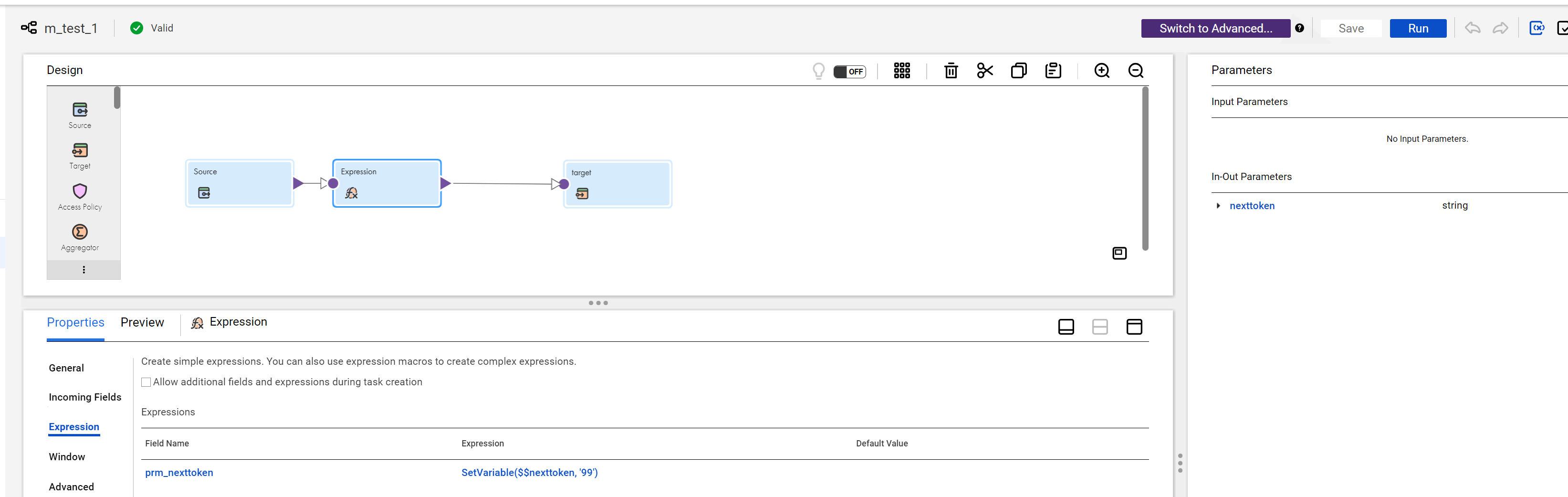 Using In-Out mapping parameter in taskflow in IICS Data Integration - not successfull.